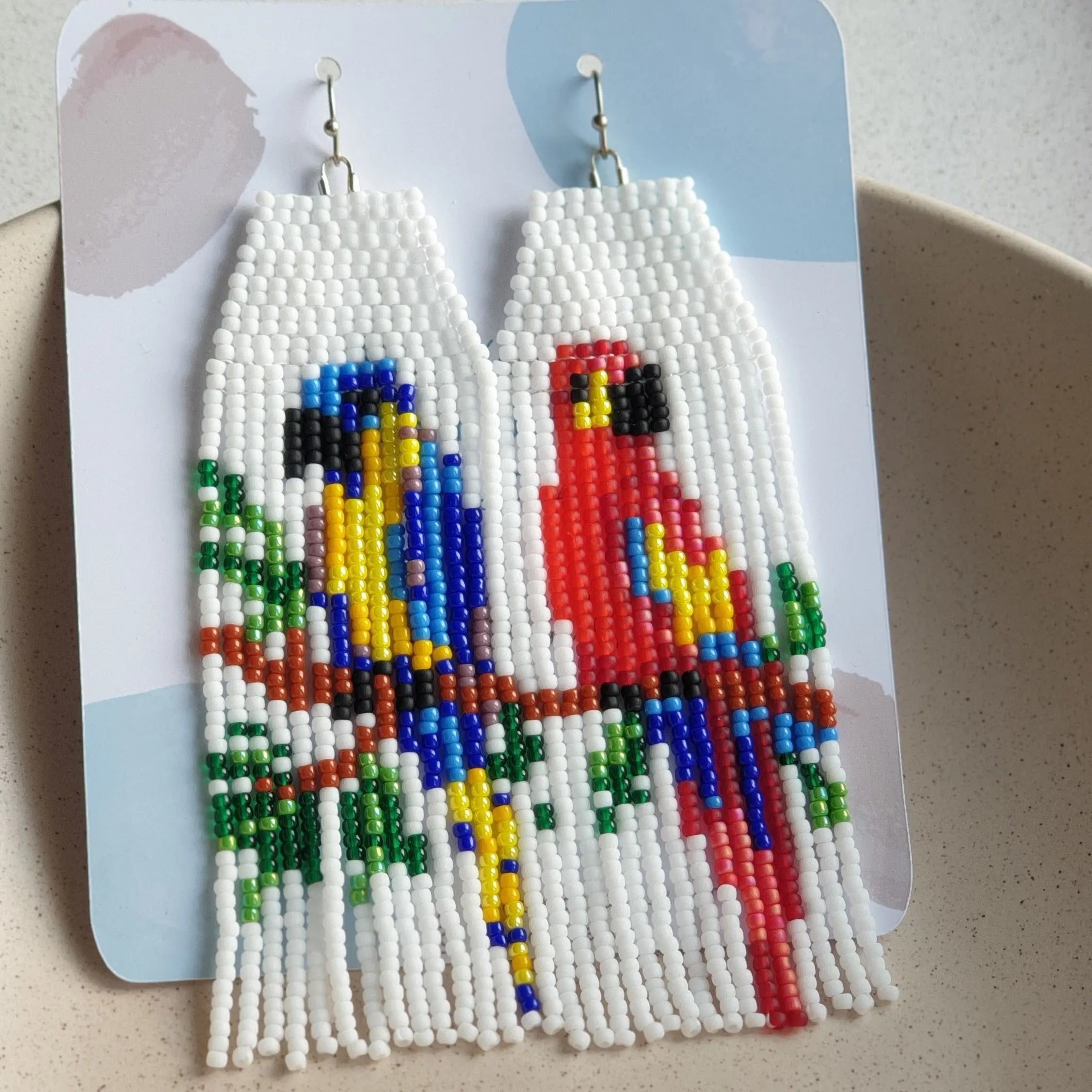 Handcrafted Parrot Beading Patterns: Fringe Earrings, Necklaces